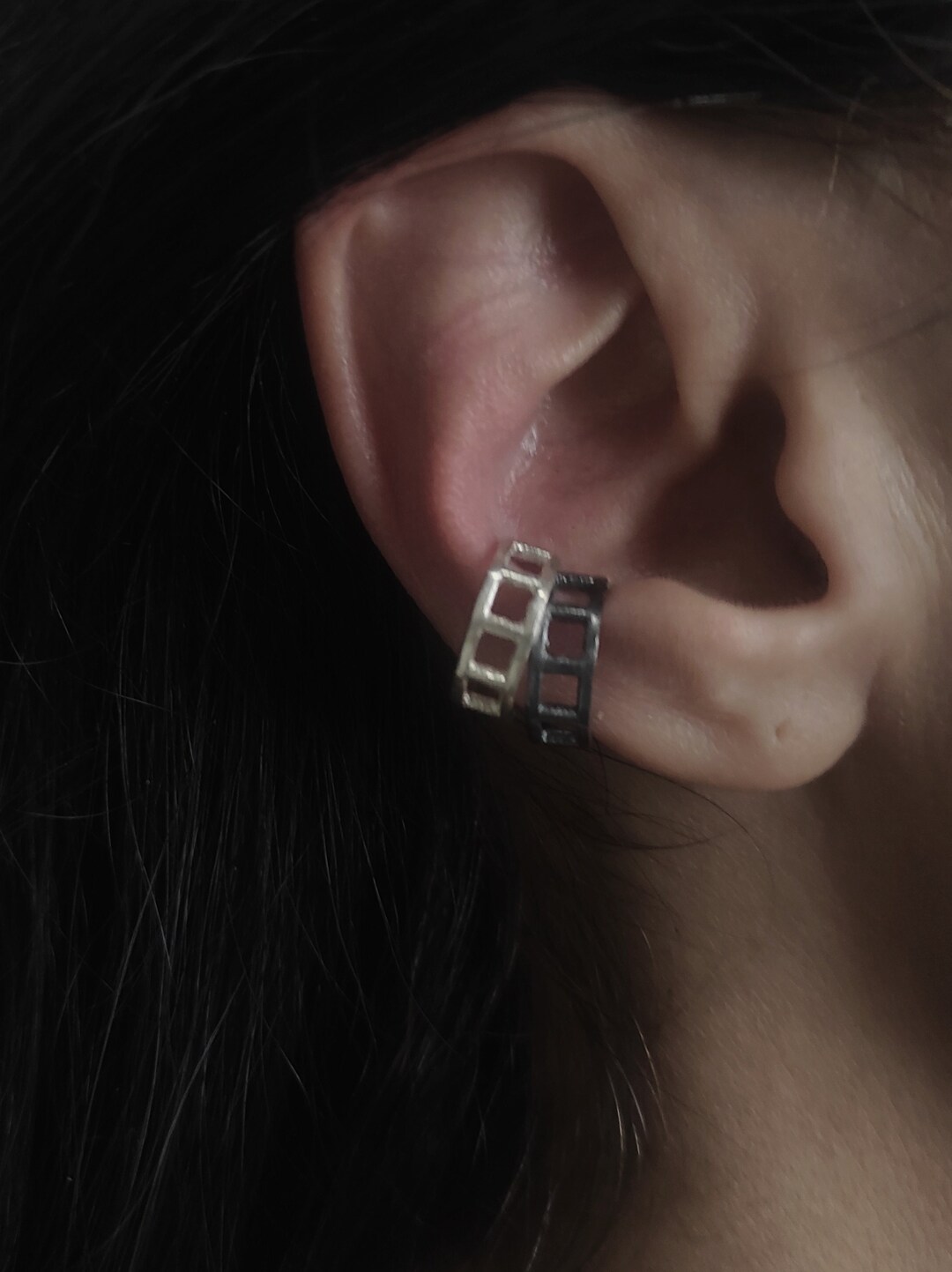 Flat Perforated Ear Cuff Sterling Silver Ear Cuff Perforated Ear Cuff ...