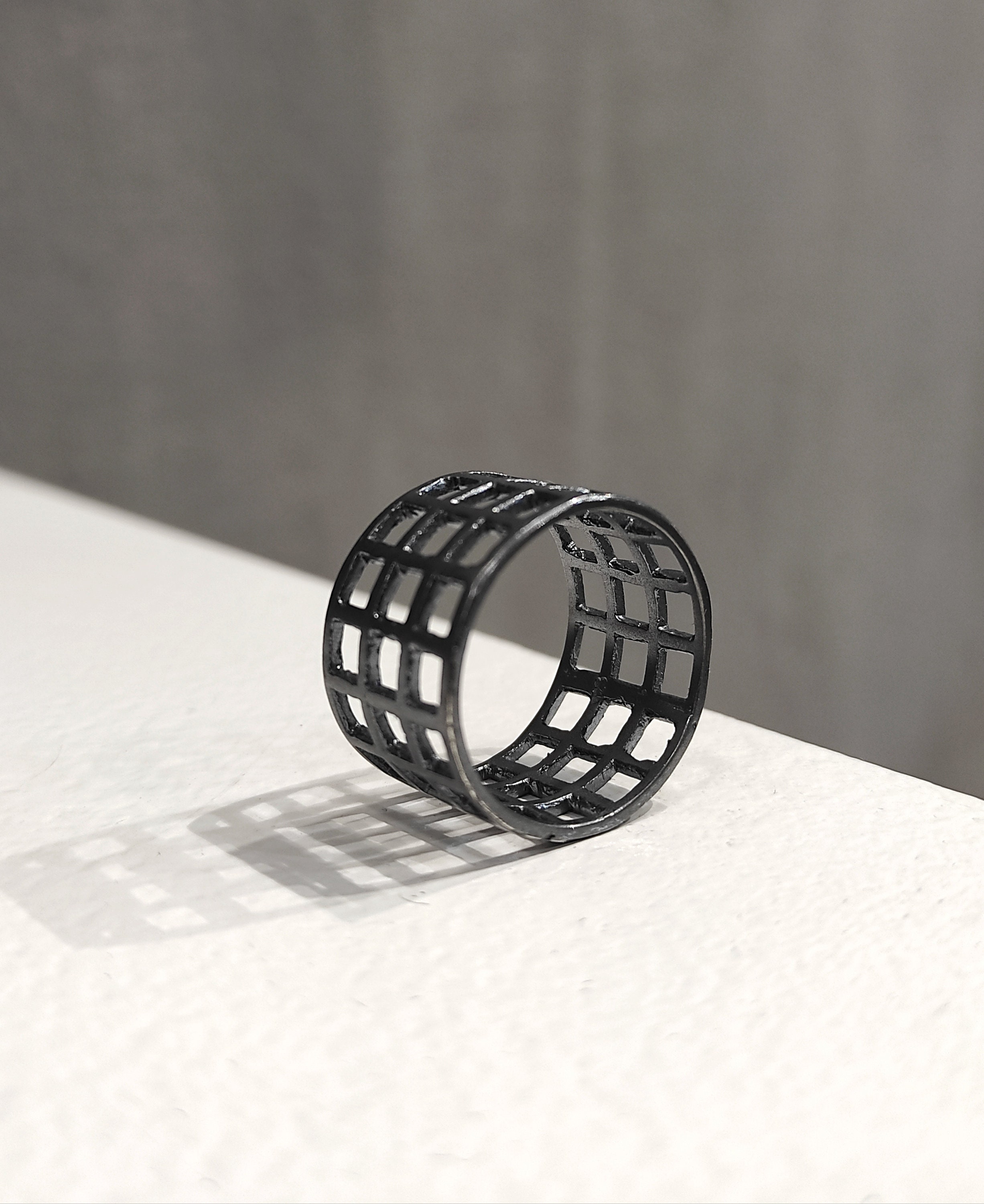 Perforated Wide Band Ring Oxidized Silver Band Ring 13 Mm Wide Band ...