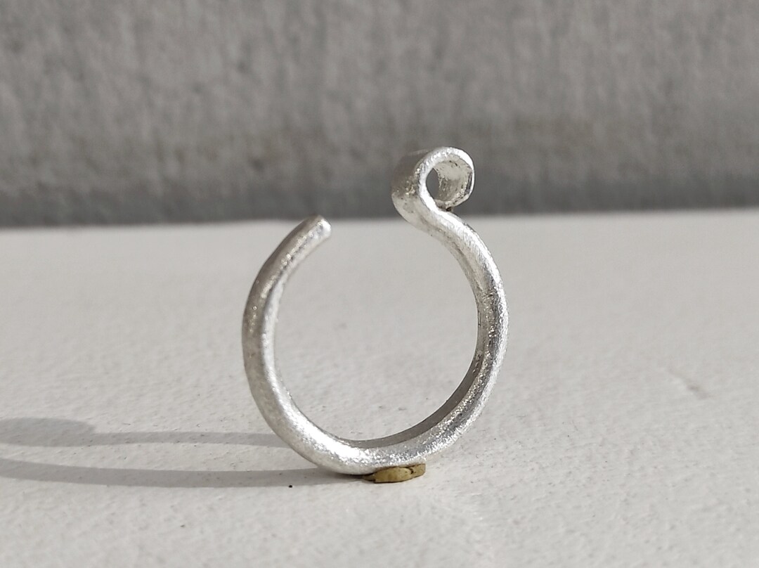 Solid Silver Ring Open Sterling Silver Ring Abstract Ring Round Band ...