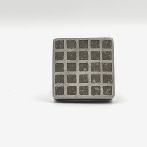 Geometric Concrete Ring Sterling Silver Mesh, Modernist Jewelry. - Etsy