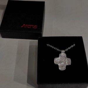 Sterling Silver Cross Pendant With Square Textured Design Artisan ...