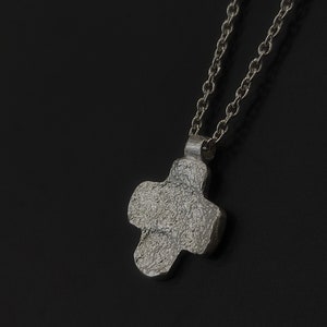 Sterling Silver Cross Pendant With Square Textured Design Artisan ...