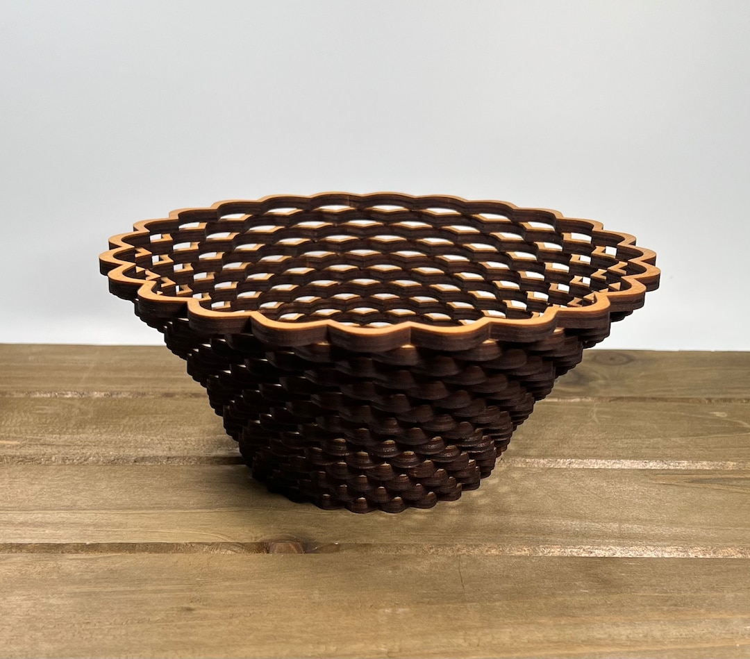 Wood Basket, Wood Decor, Wood Bowl, Laser Cut Bowl, Laser Cut Basket - Etsy