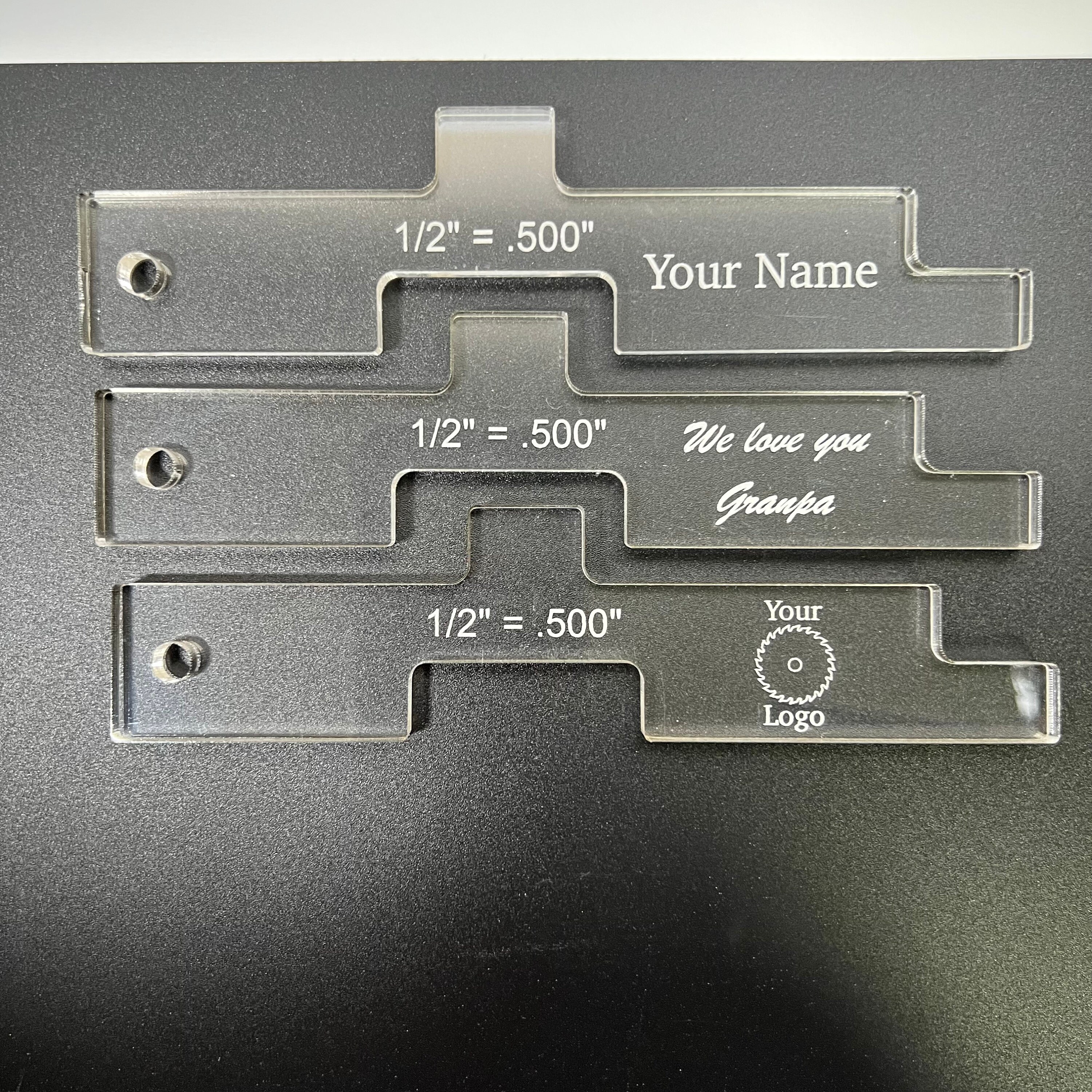 Acrylic Router and Table Saw Setup Gauges, Depth and Fence Gauge Set - Etsy