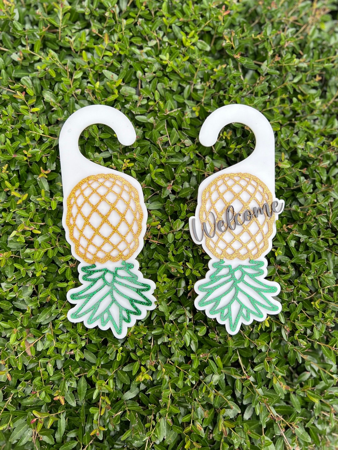 Acrylic Upside Down Pineapple Door Hanger, Glitter Swinger / Lifestyle ...