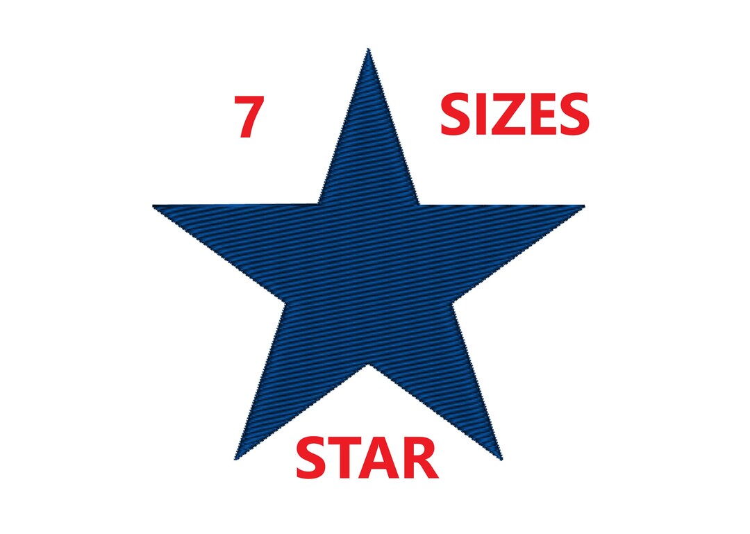 Star Embroidery Design, Star Embroidery File, Star Fill Pattern, Simple ...