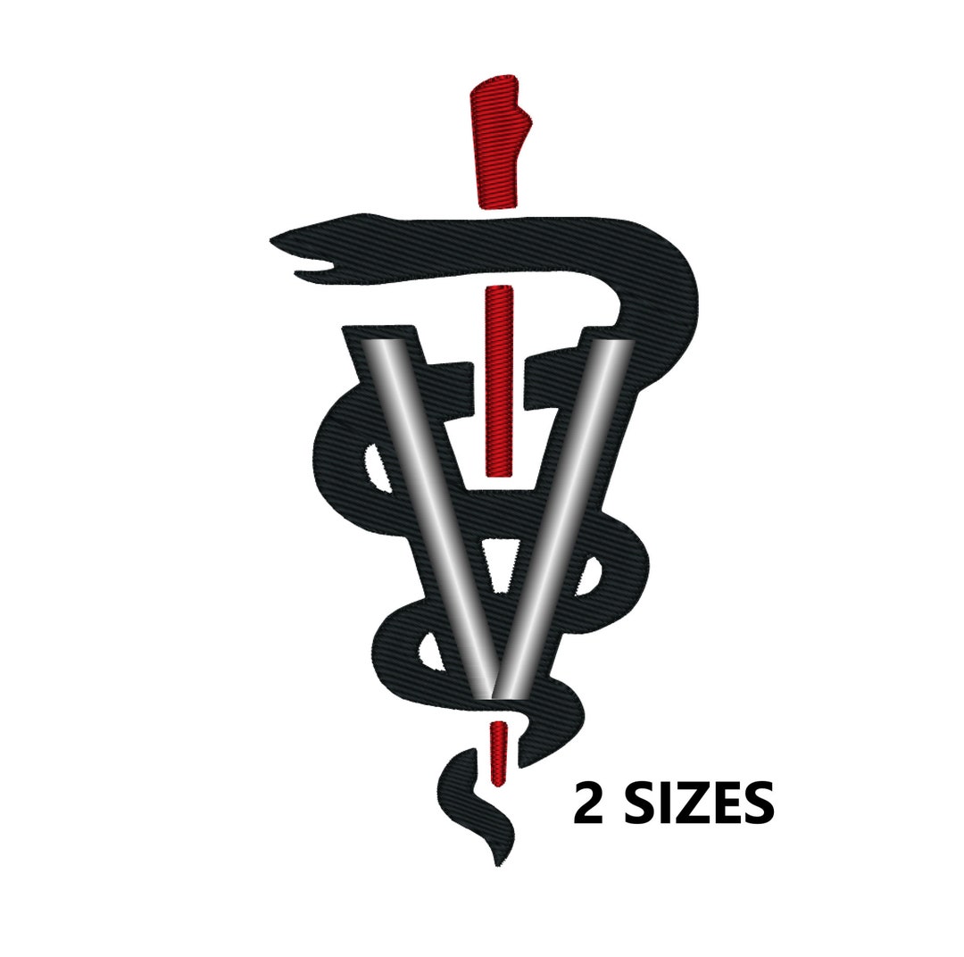 Veterinarian Caduceus Embroidery Design: Vet Symbol (DST, PES, JEF) - Etsy