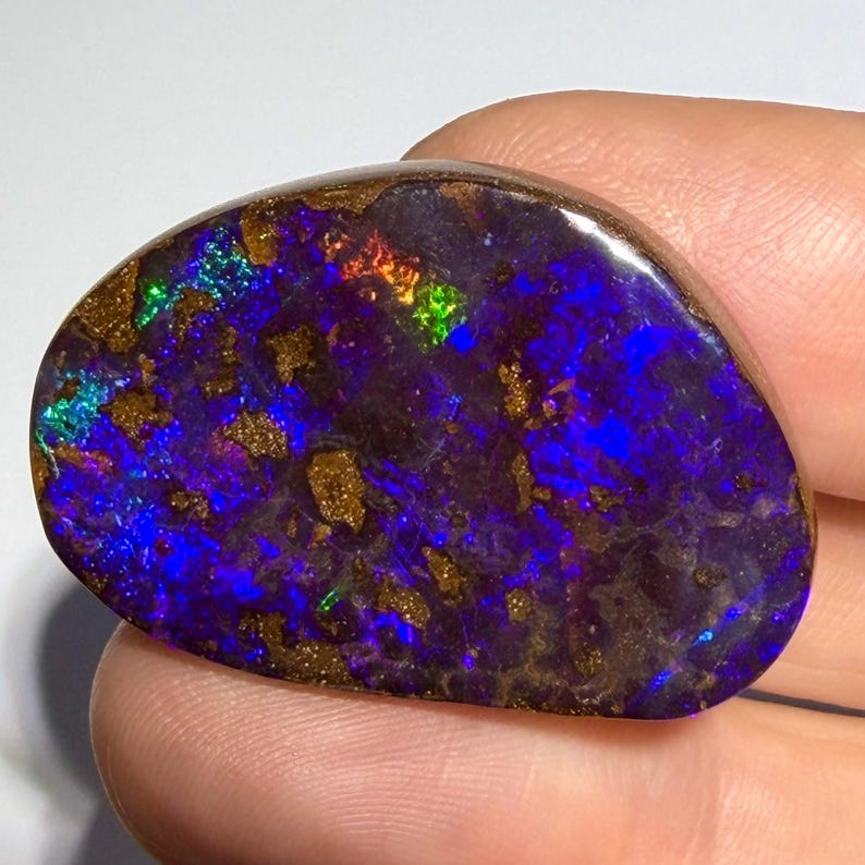 42.50ct Gorgeous Sparkling Deep Blue-green-red-orange Solid Australian ...