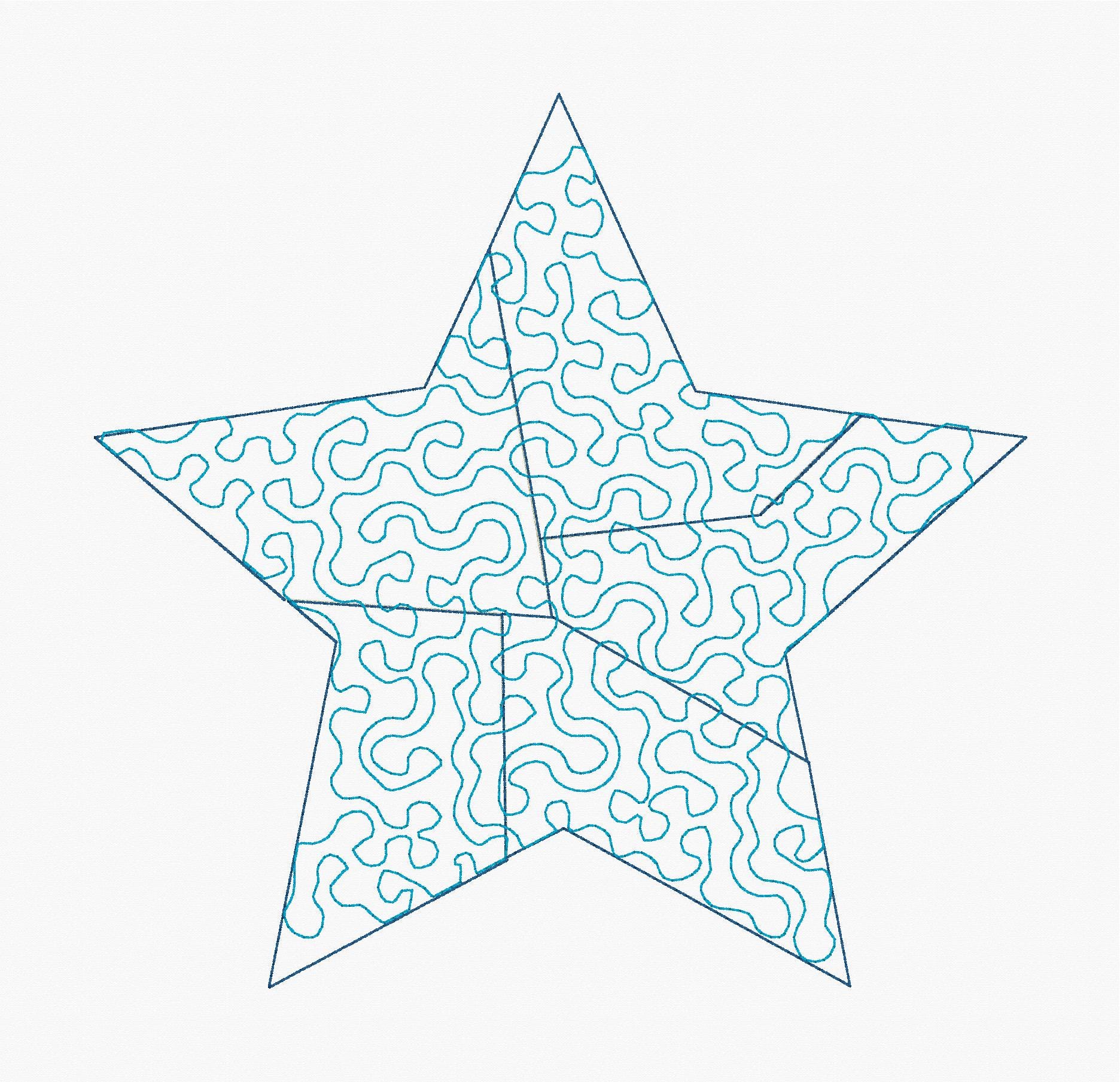 Patch Quilted Star Bean Stitch Machine Embroidery Design - Etsy