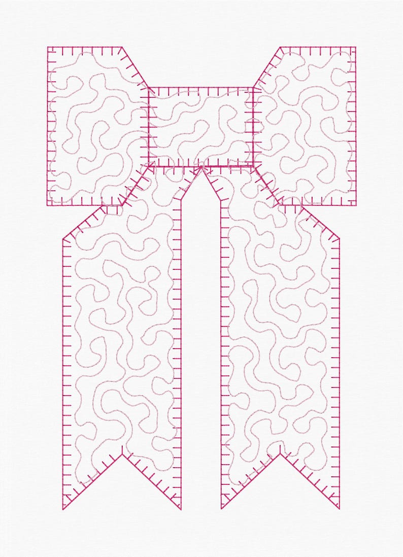 Faux Quilted Bow Applique for Machine Embroidery- Blanket Stitch ...
