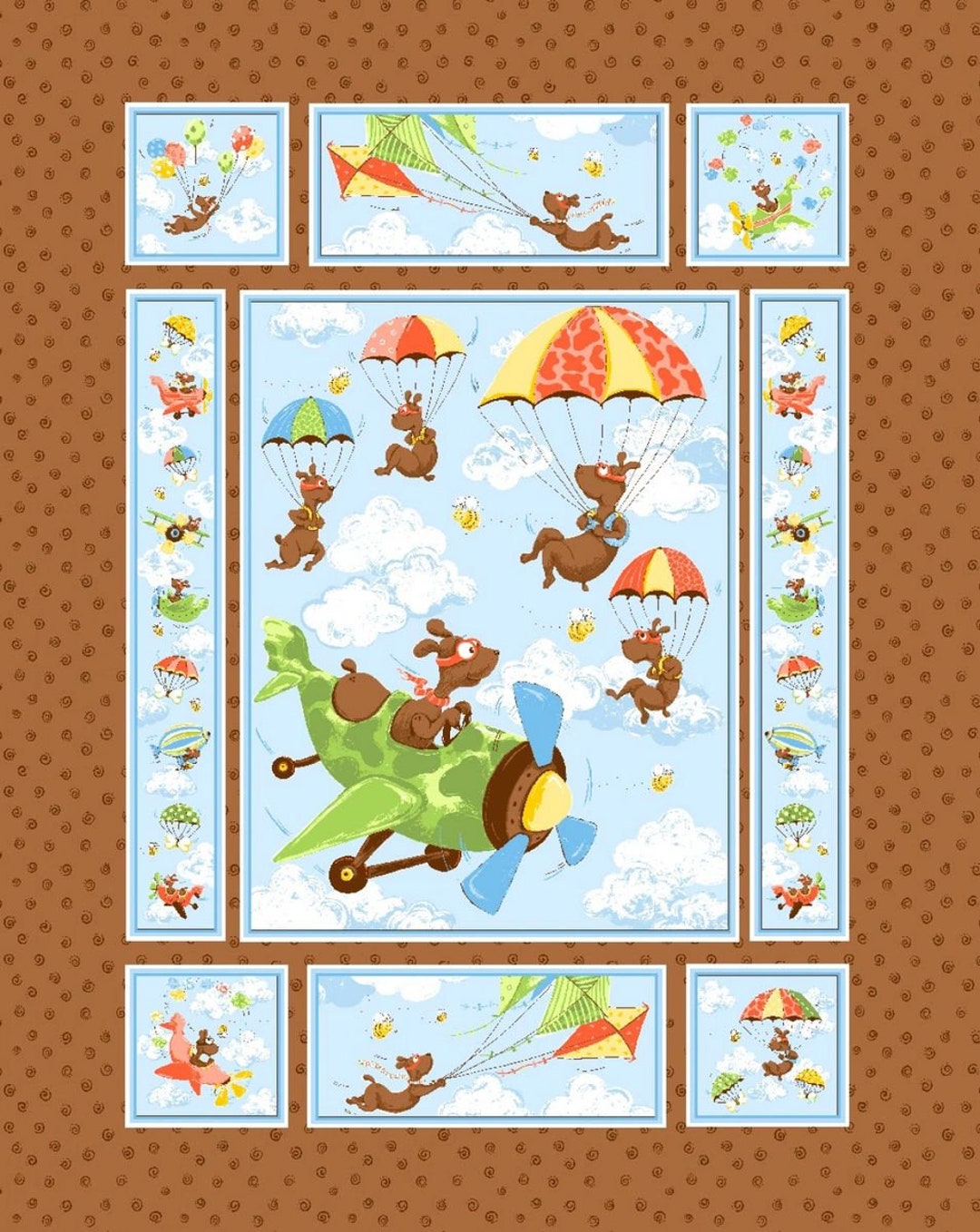 Susybee Zig the Flying Ace Dog Quilt 36 Panel SB20315-280 - Etsy