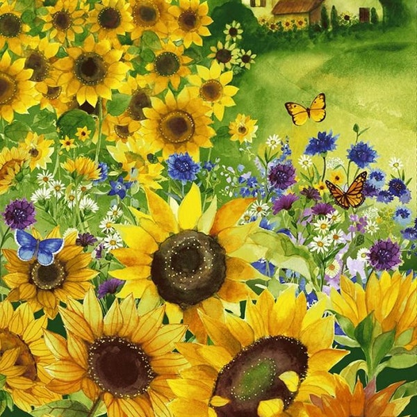 Sunflower Fabric Panel - Etsy