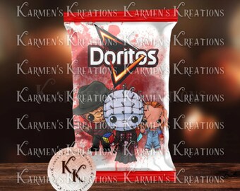 Scream Halloween Digital Chip Bags, Scream Party Favor, Scream Snacks ...