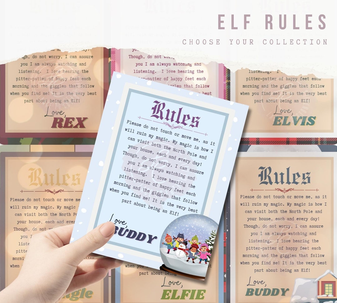 Printable Elf Rules Sign Elf on the Shelf Kit Elf - Etsy