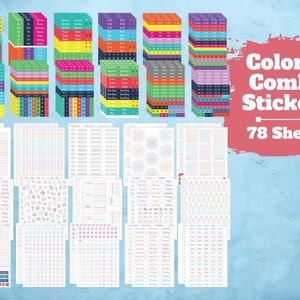 Colorful Combo Weekly Planner Stickers Set 78 Sheets of - Etsy