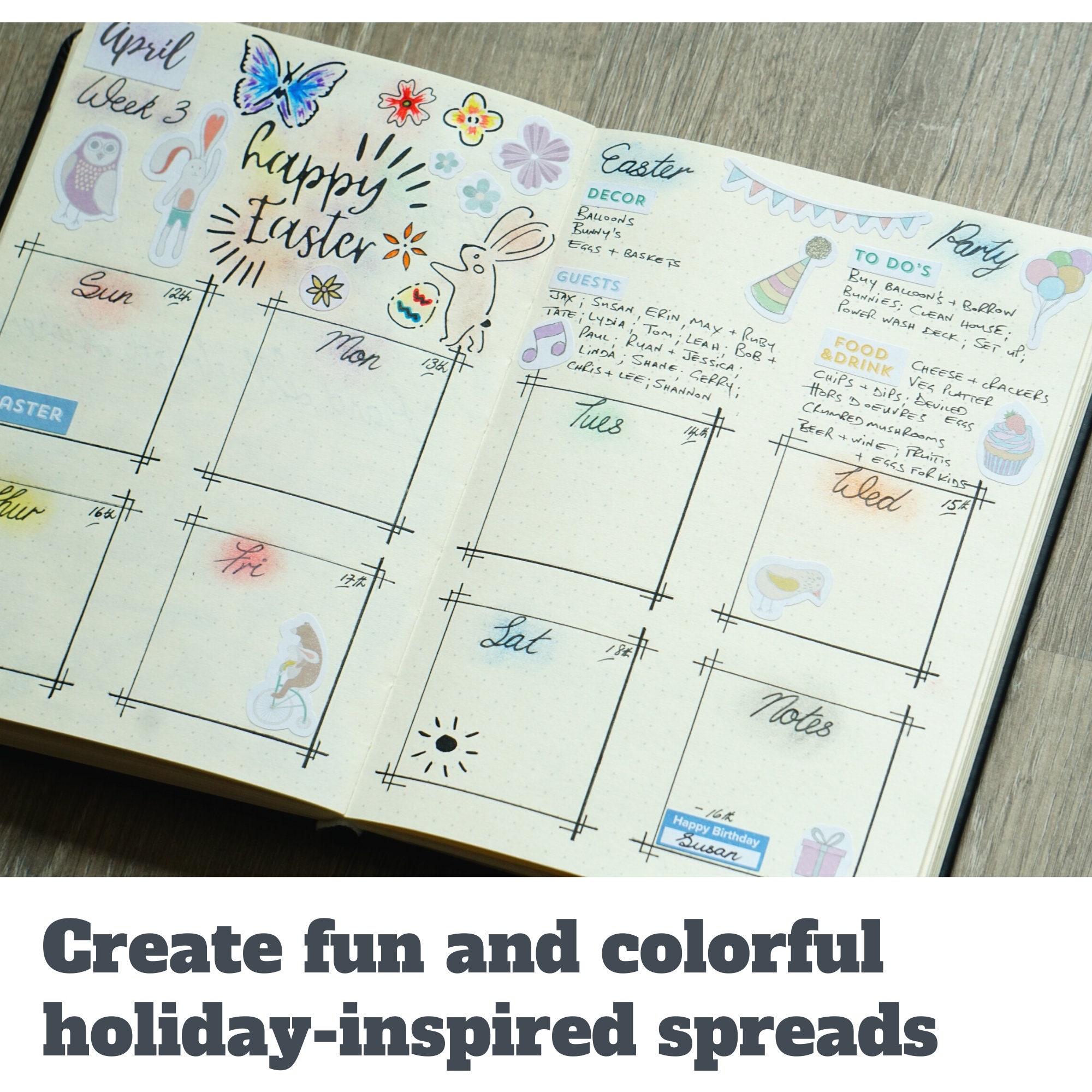 Seasons and Holiday Planner Stickers & Stencils Kit 22 | Etsy