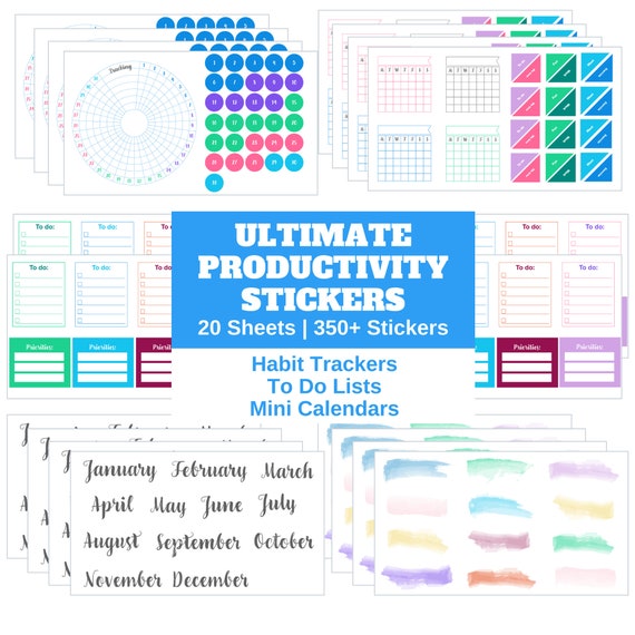 Ultimate Productivity Stickers Set Huge Pack Custom | Etsy