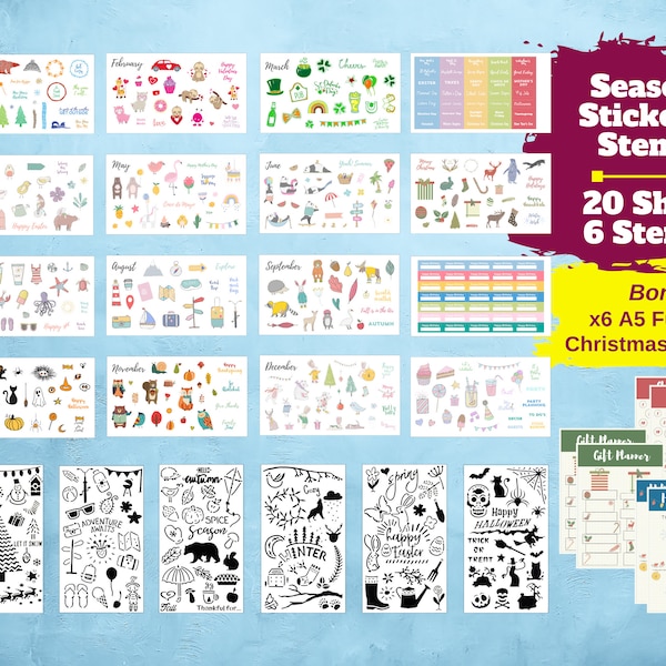 Vinyl Holiday Stickers - Etsy