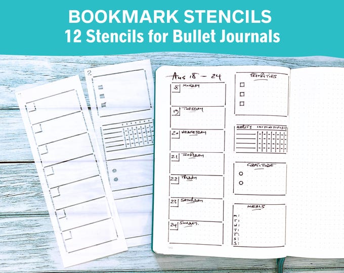 Bookmark Planner Stencils - X12 Journal Stencils With Templates for ...
