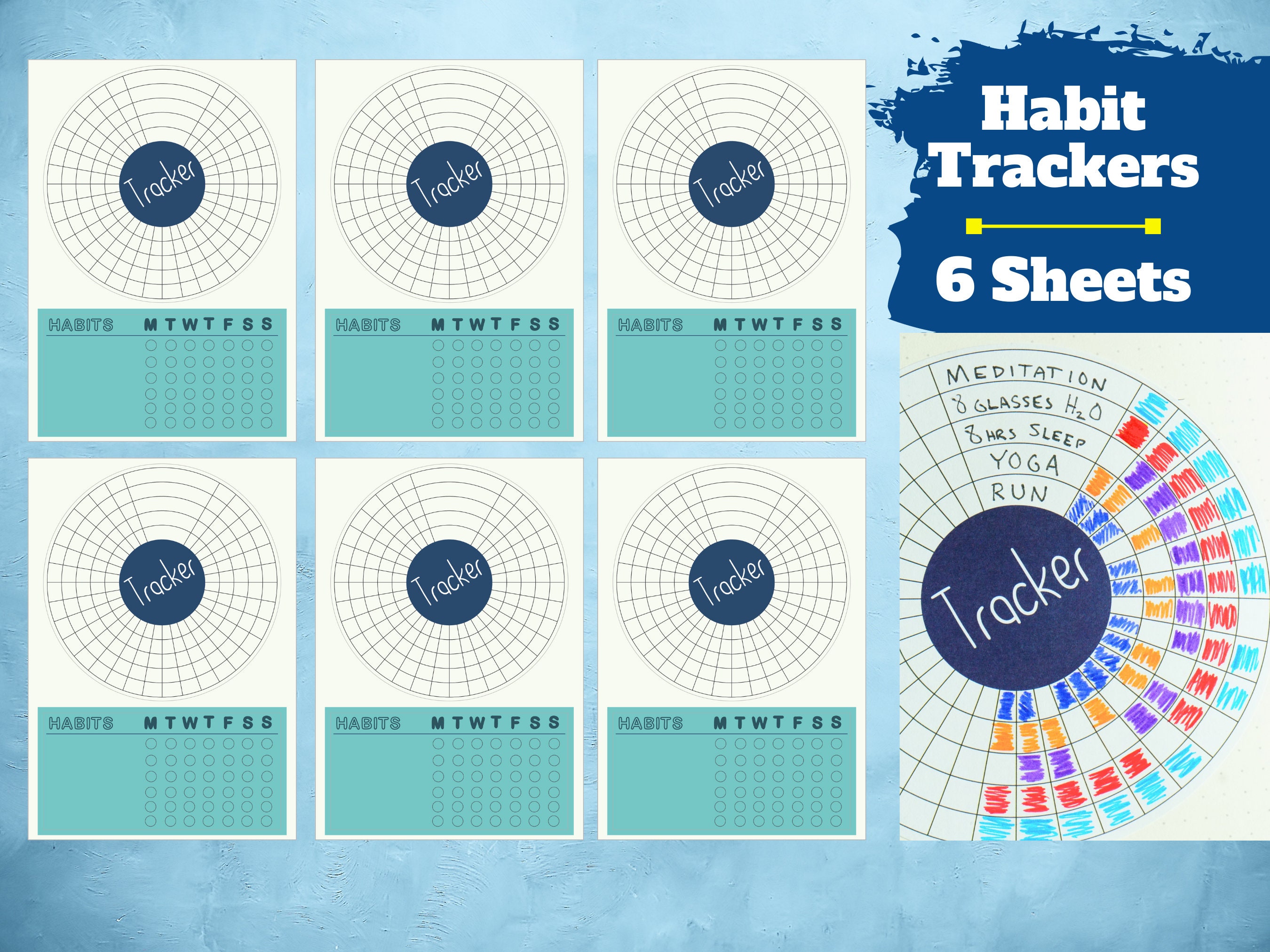 Habit Tracker Planner Sticker Set x6 Sheets Monthly & - Etsy