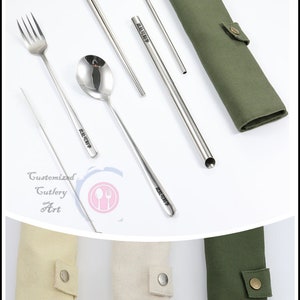 Travel Cutlery Set customized and Personalized With Engraving - Etsy