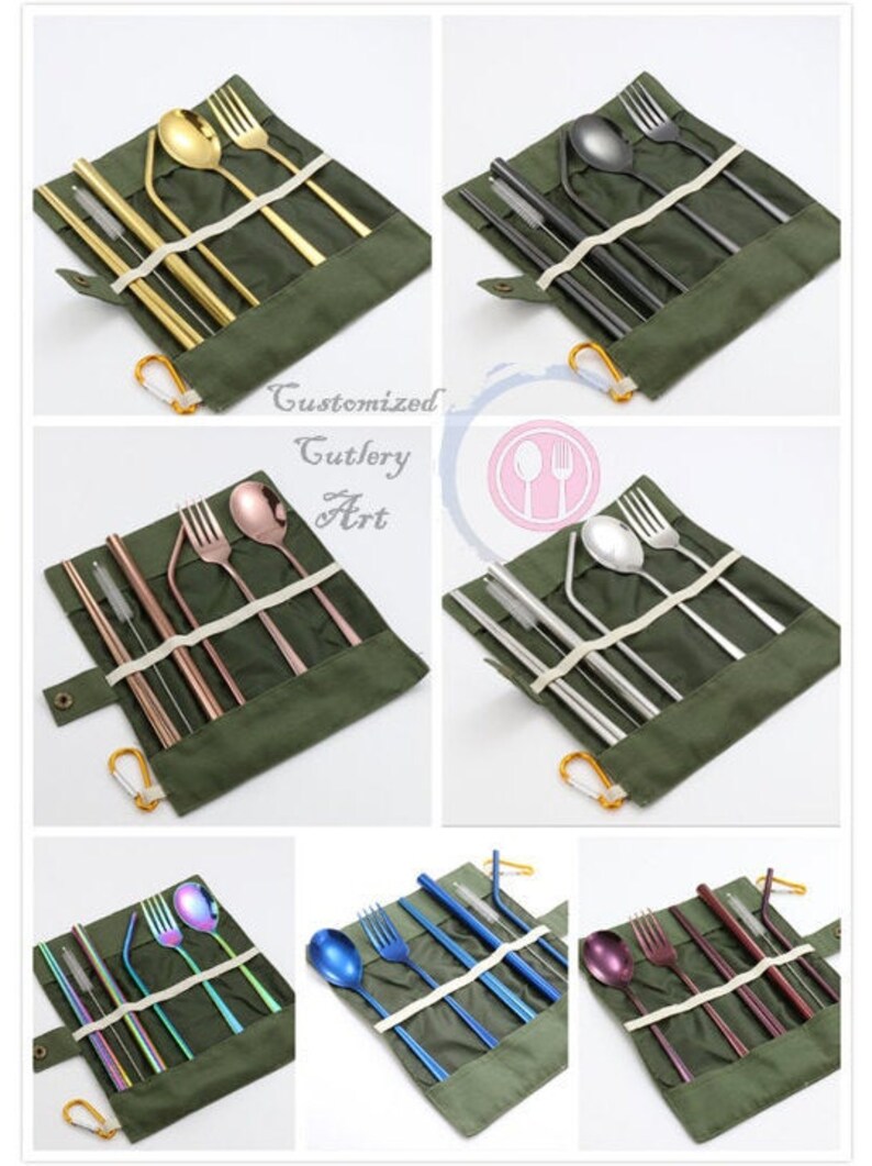 Travel Cutlery Set customized and Personalized With Engraving - Etsy