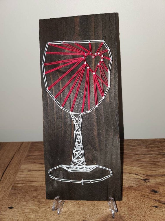 Wine Glass String Art | Etsy