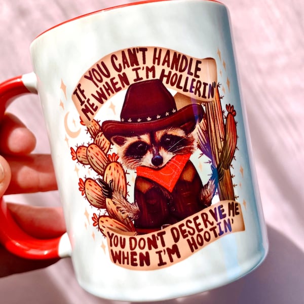 Quirky Raccoon Mug - Etsy