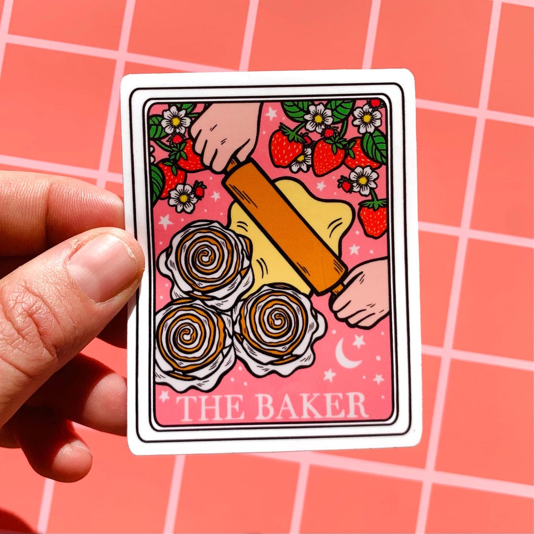 Baker Sticker Baking Sourdough Cute Gift Tarot Card Art Chef Cooking ...