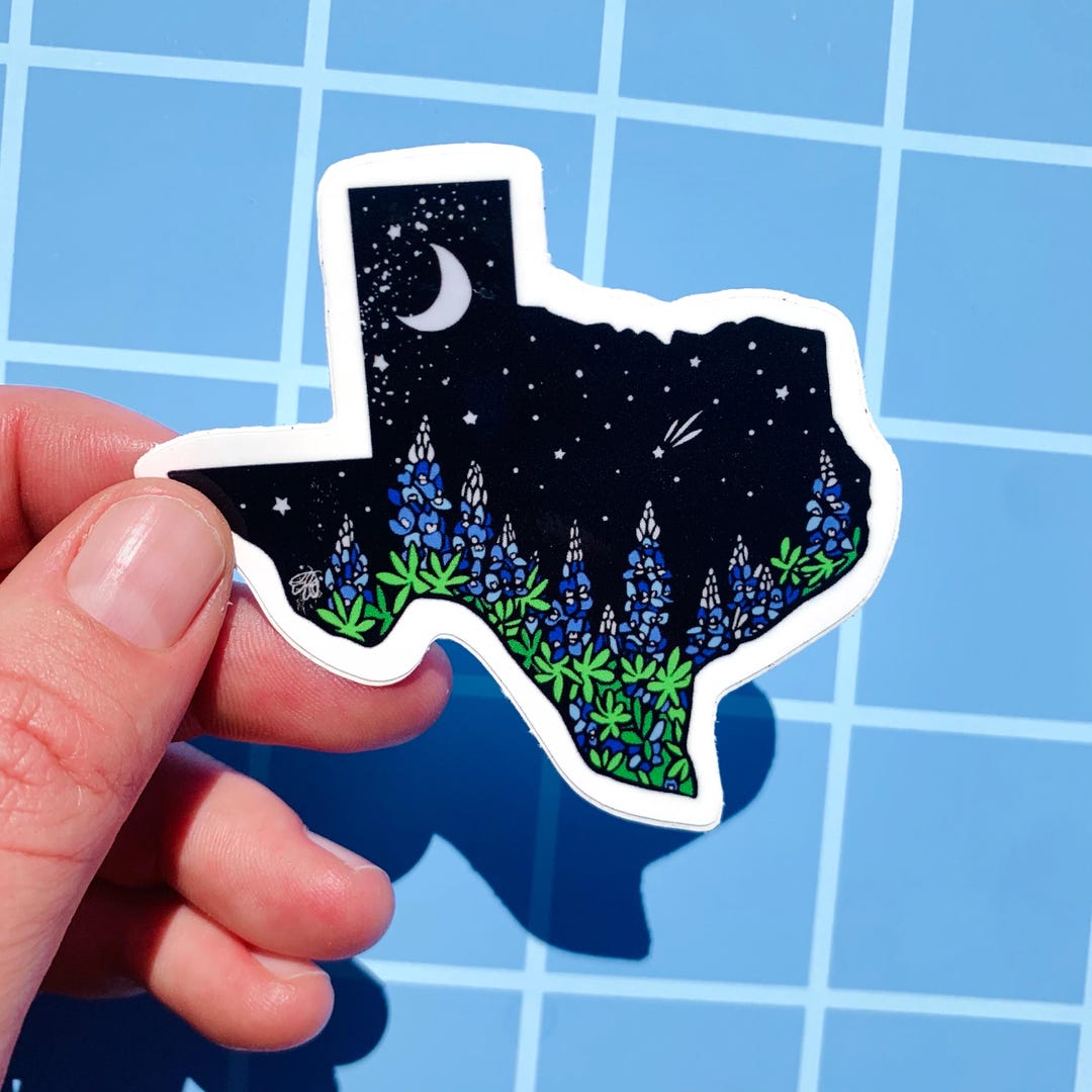 Texas Sticker Austin TX Bluebonnet Decal Wildflower Gift for Texan ...