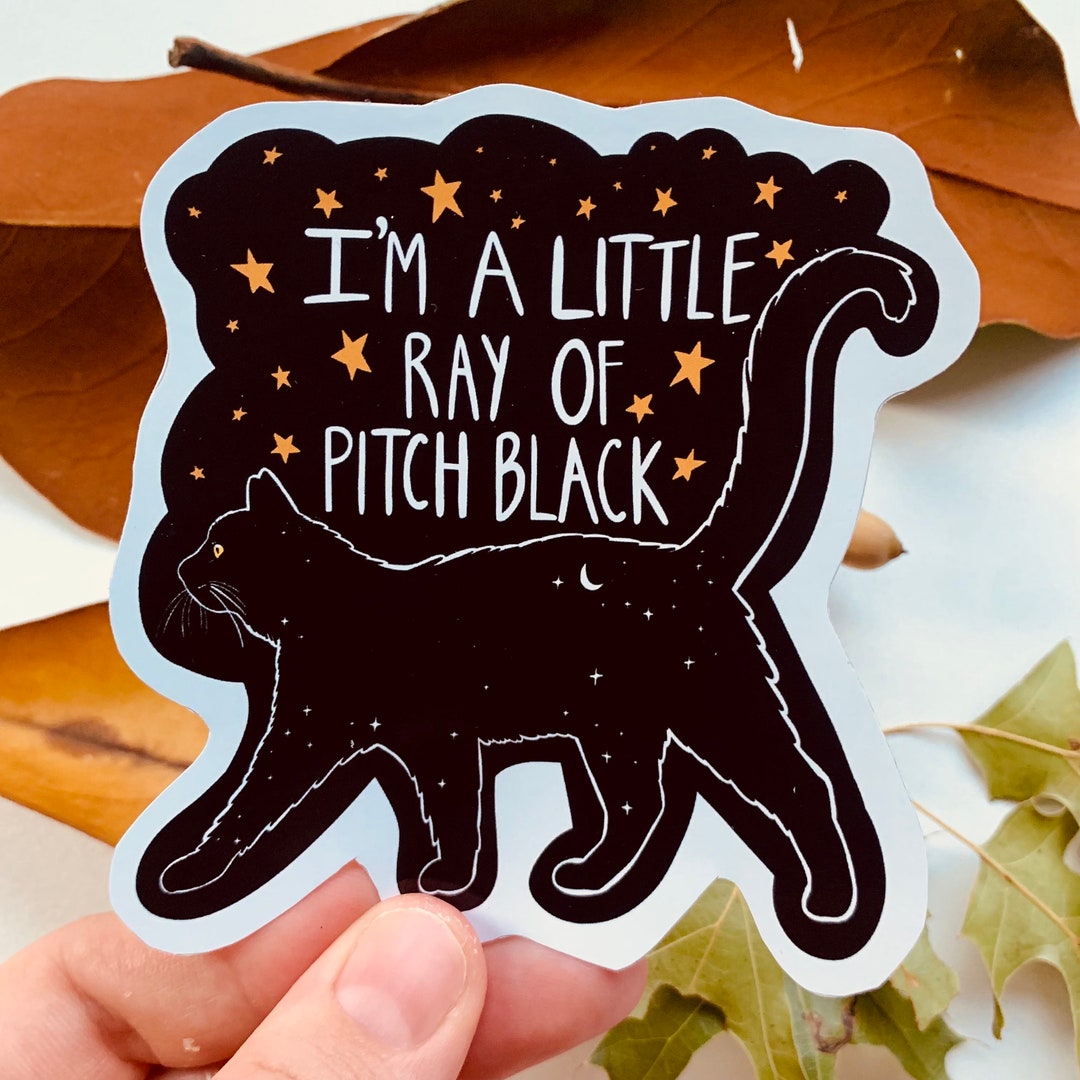 Black Cat Sticker Cute Halloween Lover Decal Witchy Car Bumper Ironic ...