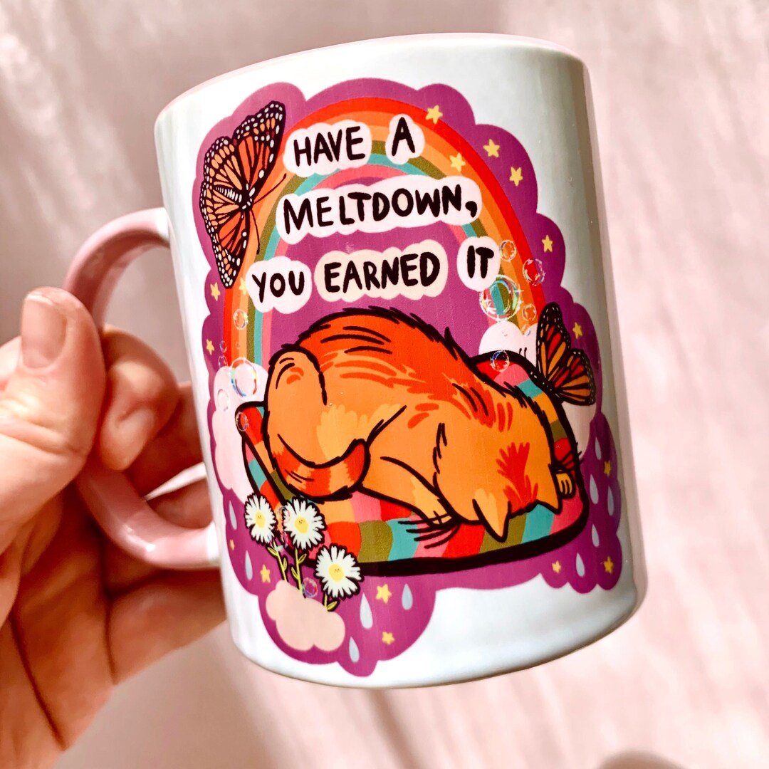 Funny Cat Mug Cat Themed Gift Unhinged Mental Health Mug Cute Gift for ...
