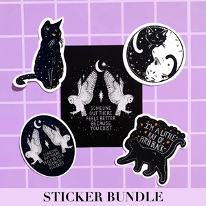 Black Cat Sticker Cute Halloween Lover Decal Witchy Car Bumper Ironic ...