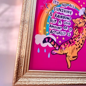 Cat Print Dopamine Decor Self Affirmation Art Print Art Quirky Gift ...