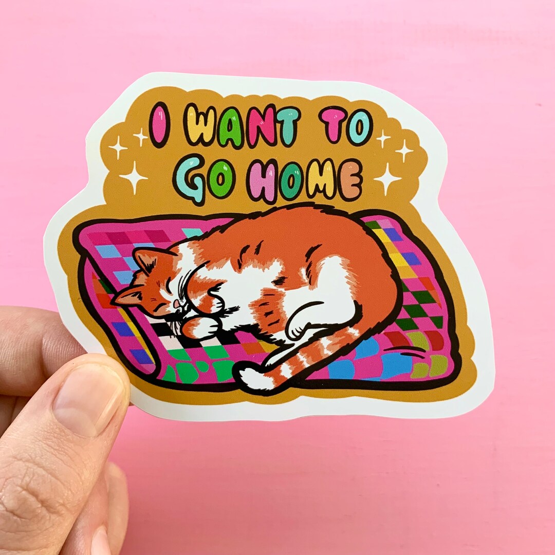 Orange Cat Sticker Funny Kitty Decal Tabby Cat Humor Unhinged Sticker ...