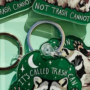 Raccoon Keychain Funny Motivational Key Ring Unhinged Stuff Weird Gift ...