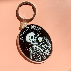 Skeleton Keychain Funny Motivational Key Ring Unhinged Stuff Weird Gift ...