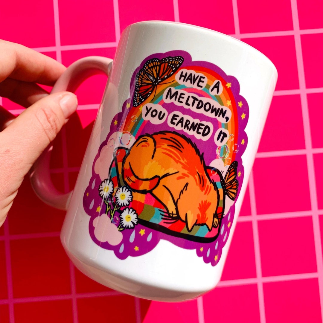 Funny Cat Mug Cat Themed Gift Unhinged Mental Health Mug Cute Gift for ...