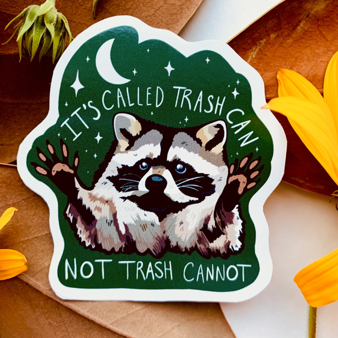 Raccoon Sticker Funny Motivational Decal Water Bottle Luggage - Etsy