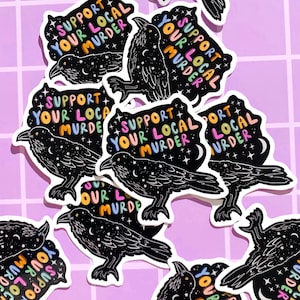 Funny Crow Sticker True Crime Raven Decal Birding Edgar Allan Poe Gift ...