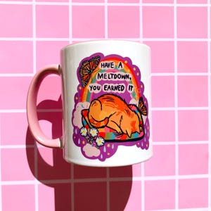 Funny Cat Mug Cat Themed Gift Unhinged Mental Health Mug Cute Gift for ...