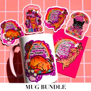 Funny Cat Mug Cat Themed Gift Unhinged Mental Health Mug Cute Gift for ...