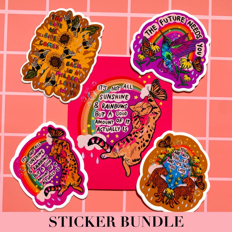 Tiger Sticker Mental Health Decal Daily Reminder Positive Quote About ...