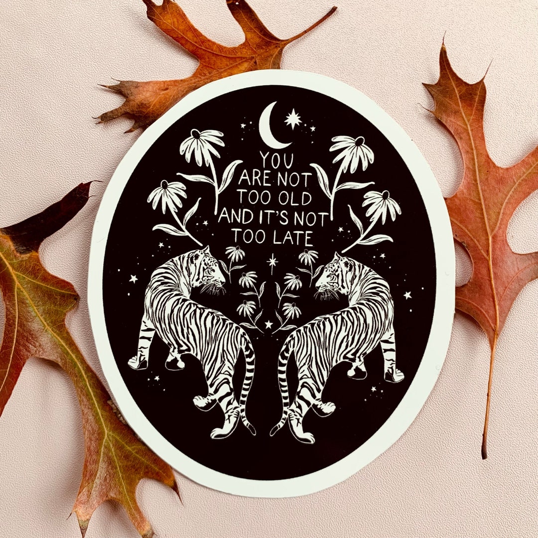 Wildflower Tiger Sticker Motivational Quote Laptop Sticker Creatives ...