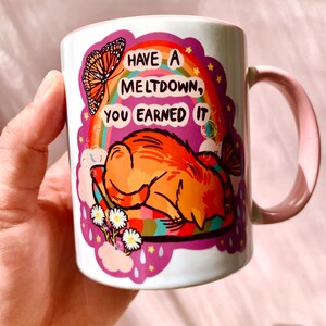 Funny Cat Mug Cat Themed Gift Unhinged Mental Health Mug Cute Gift for ...