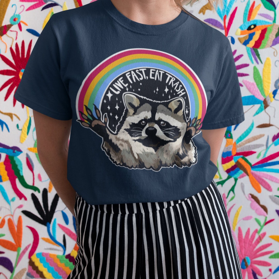 Rainbow Raccoon Shirt Comfort Colors Unhinged Ironic Tshirt - Etsy