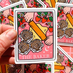 Baker Sticker Baking Sourdough Cute Gift Tarot Card Art Chef Cooking ...