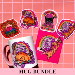 Cat Meme Sticker Funny Unhinged Decal Car Bumper Cute Luggage Sticker ...