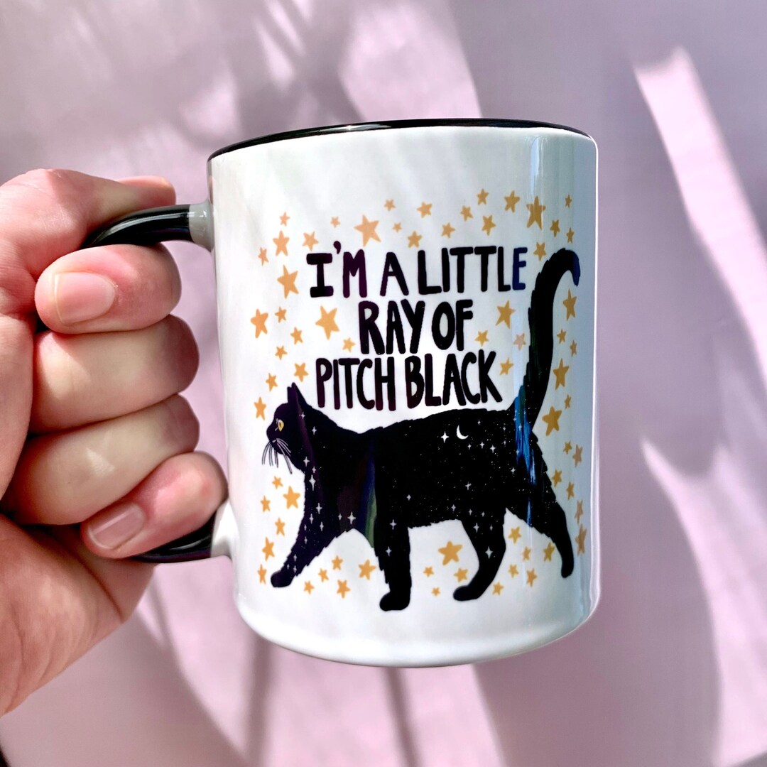 Black Cat Mug Large Funny Coffee Cup Gift Sassy Cat Lover Pet Owner ...