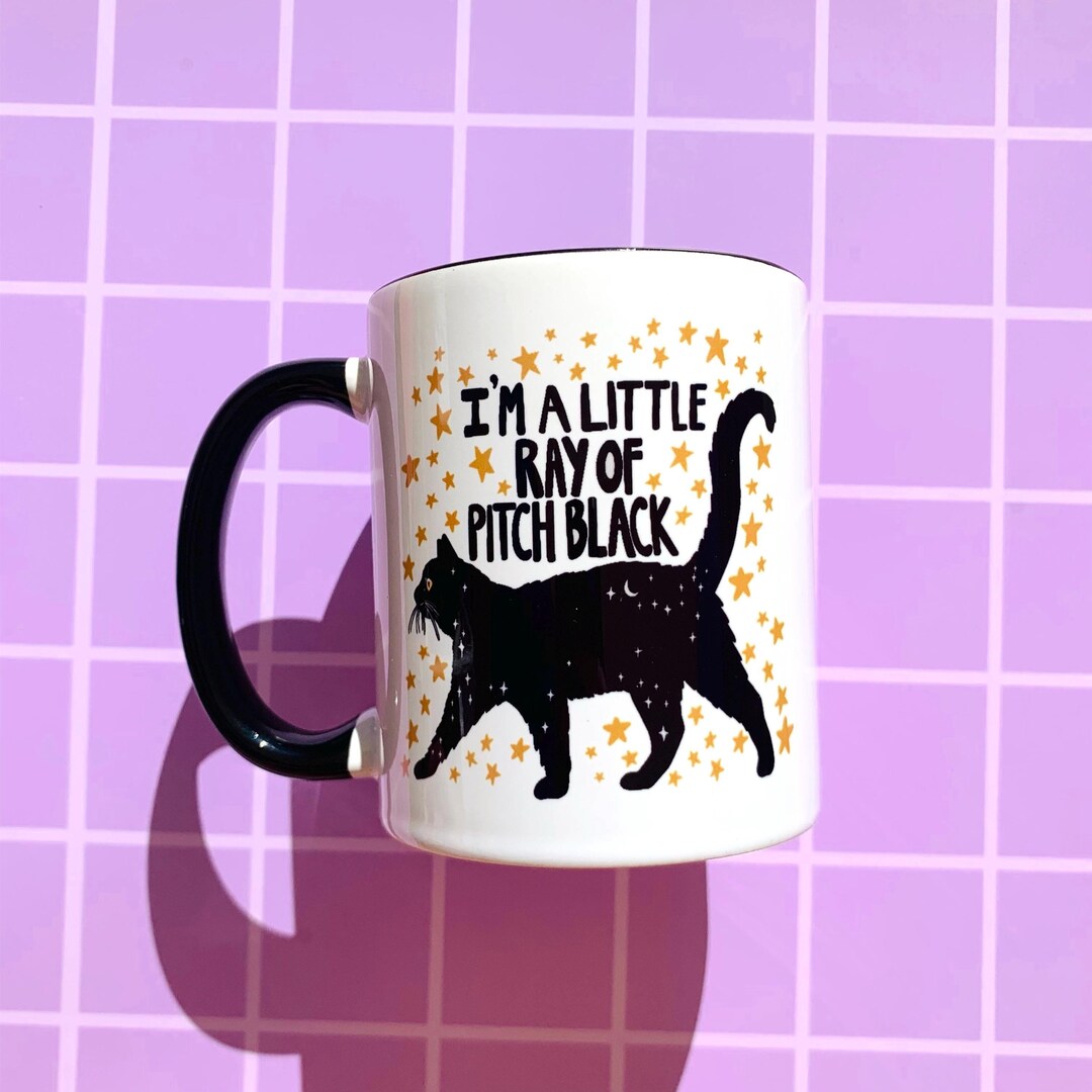 Black Cat Mug Large Funny Coffee Cup Gift Sassy Cat Lover Pet Owner ...